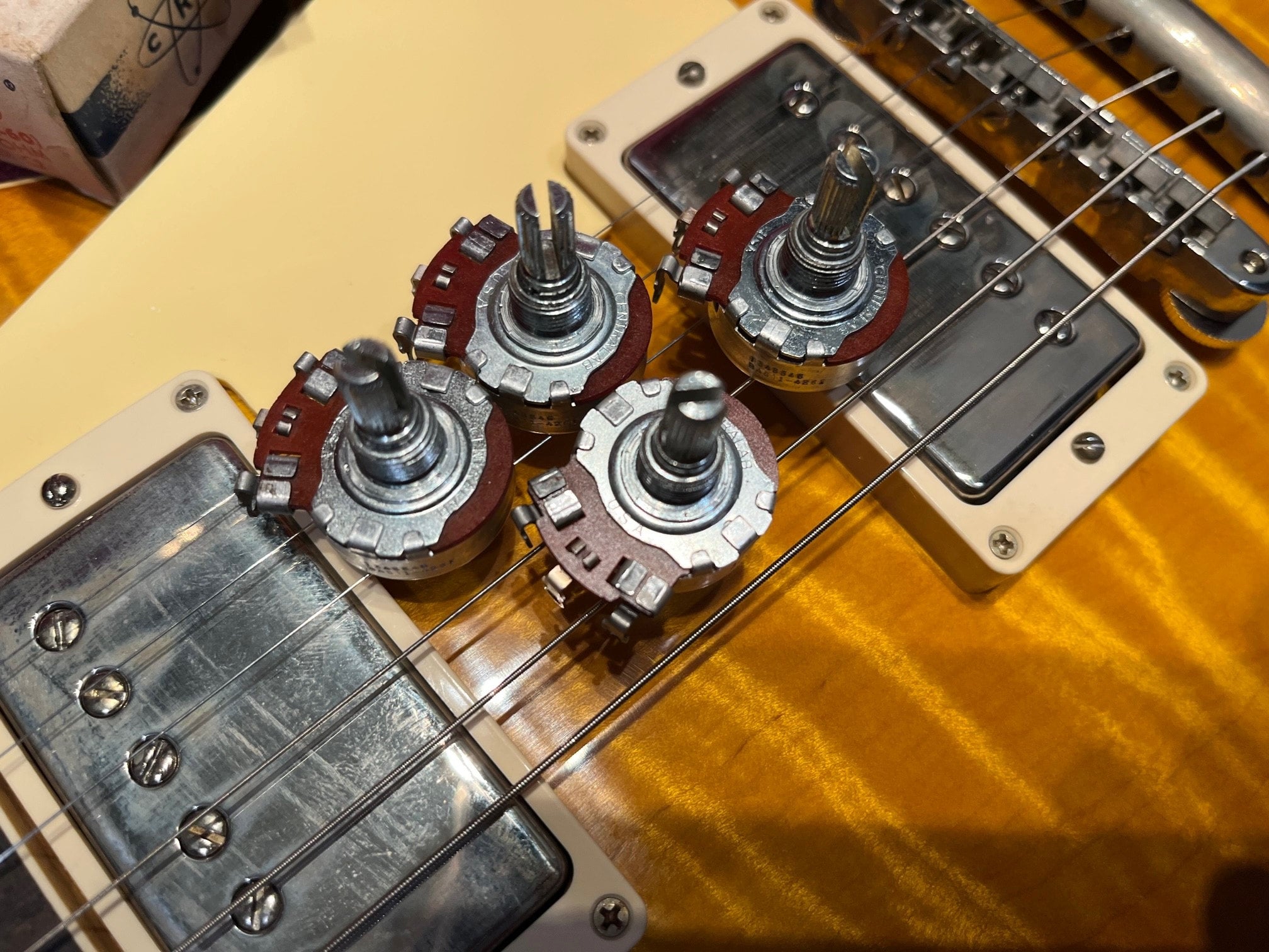 1965 Centralab Matching Numbers Pots - Set of 4 - Unsoldered Audio Taper | Nostalgic Guitars